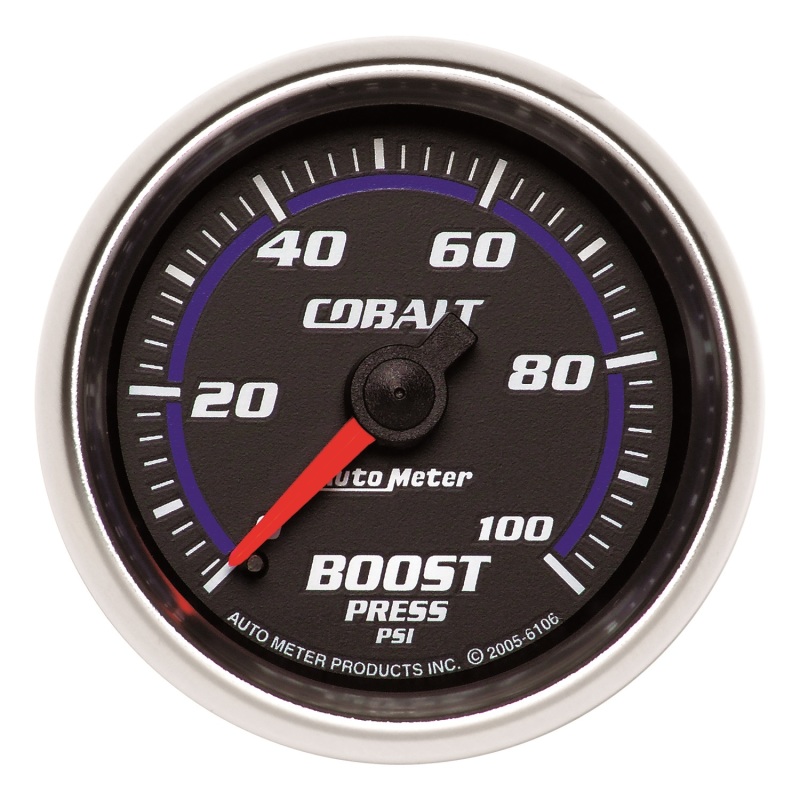 Autometer Cobalt 52mm 0-100psi Mechanical Boost Gauge - AutoCity Imports